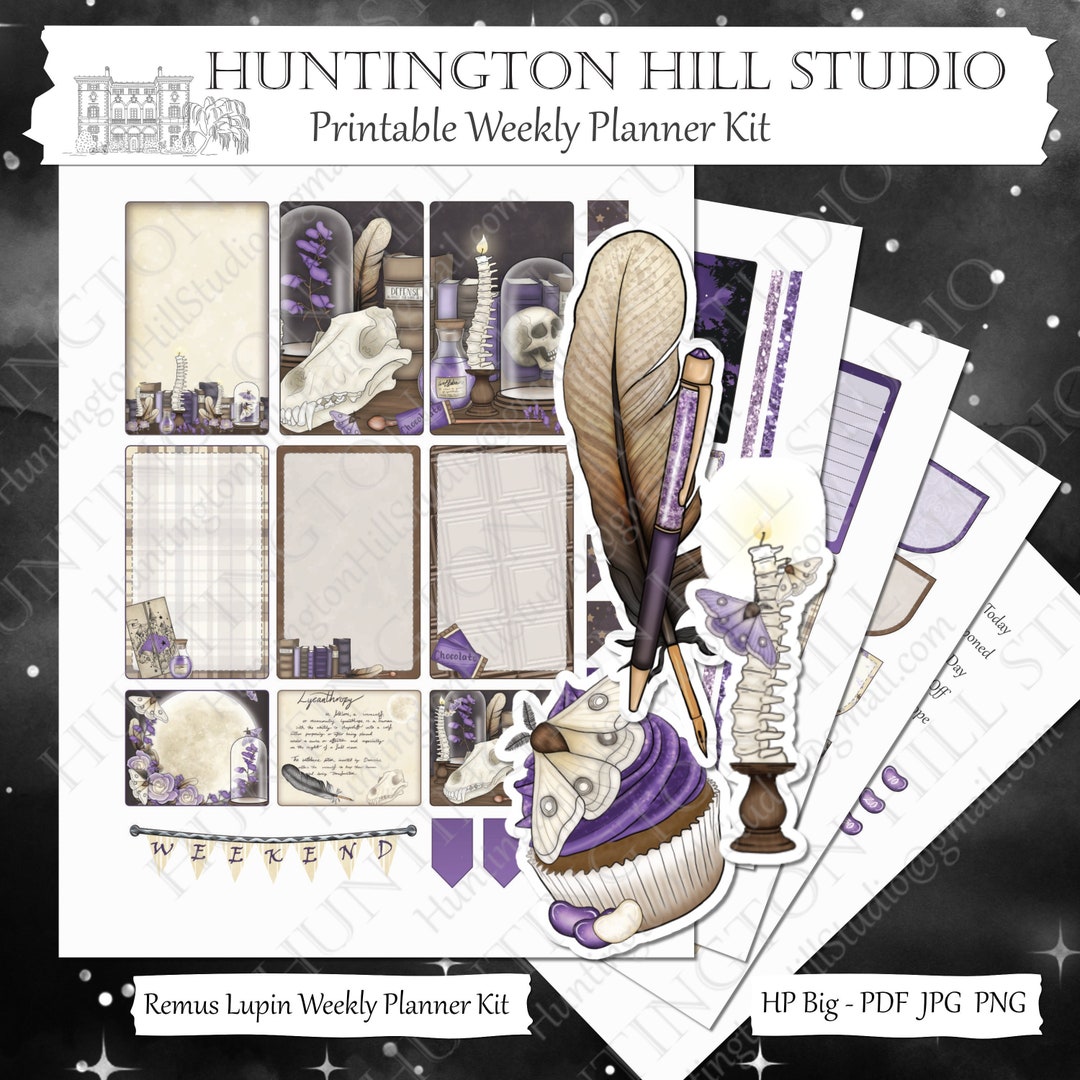 Printable Remus Lupin Planner Stickers, Weekly Sticker Kit, HP Big Kit ...