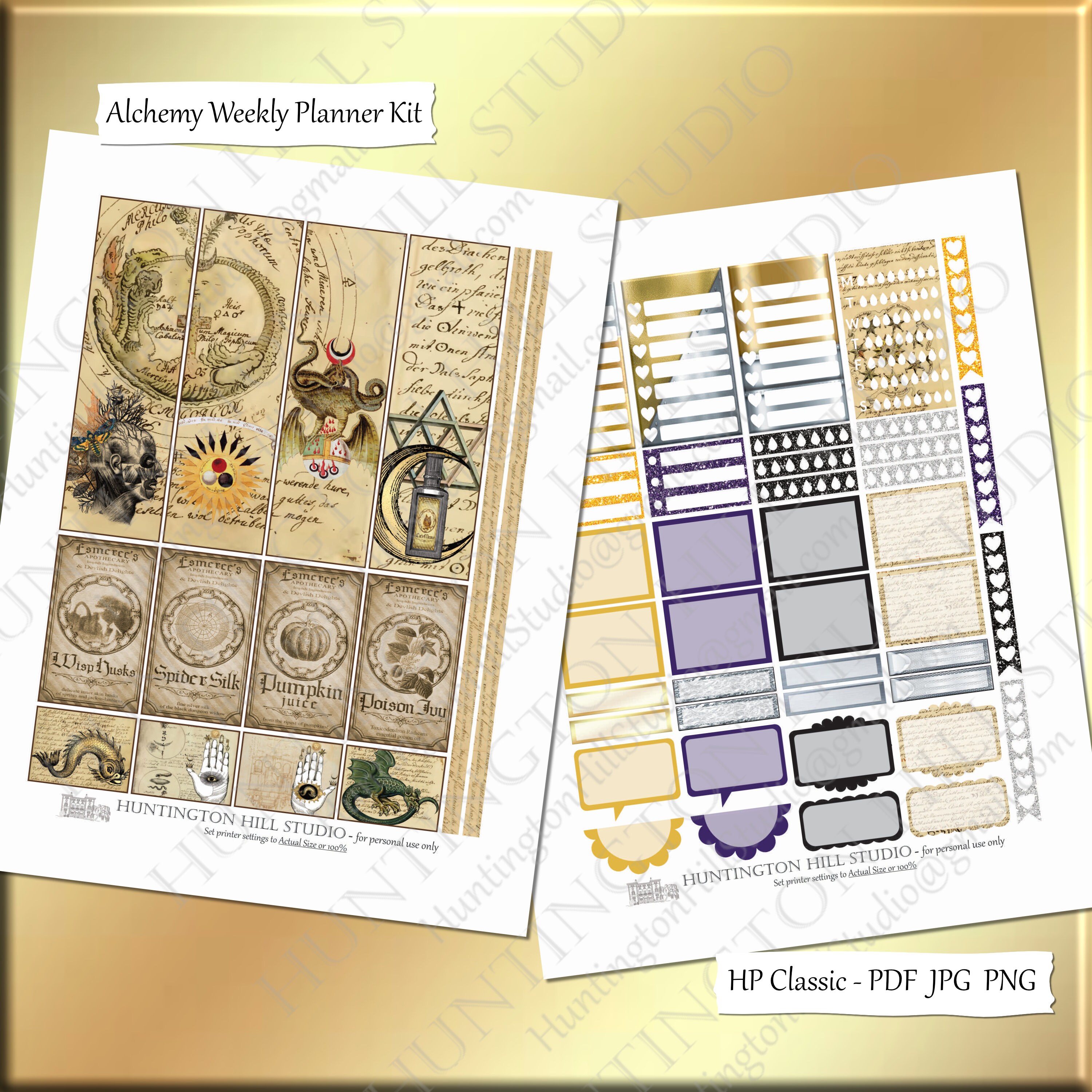 Printable Alchemy Planner Stickers, Weekly Sticker Kit, HPC Kit ...