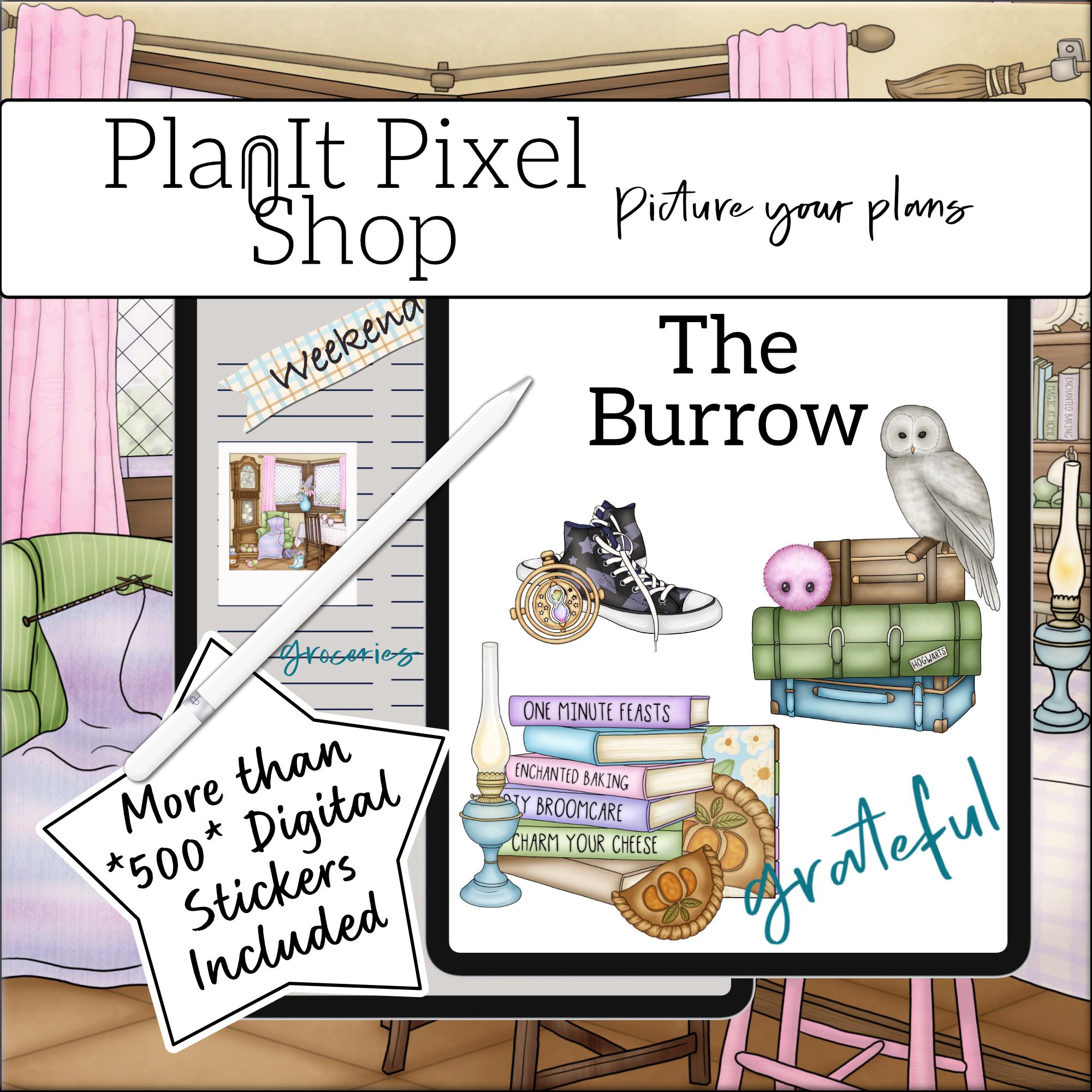 The Burrow Digital Planner Stickers, Hand-drawn Wizarding PNG ...