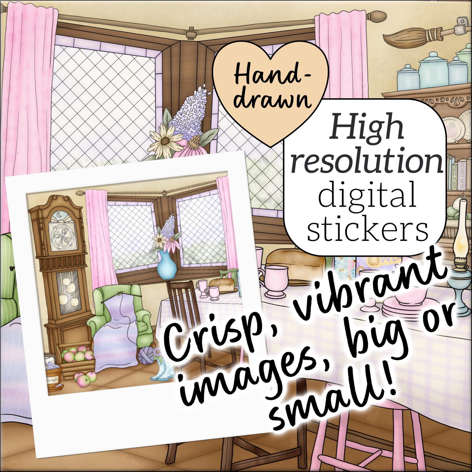 The Burrow Digital Planner Stickers, Hand-drawn Wizarding PNG ...