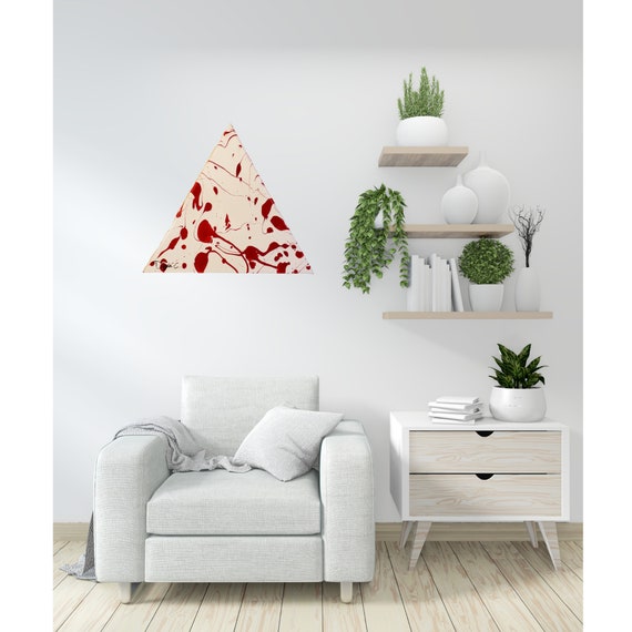 Hand painted abstract art on triangle canvas. | Etsy