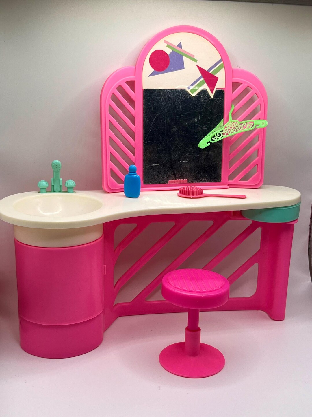 Vintage Arco/mattel BARBIE Doll Beauty Salon 1987 Teal & Pink W ...