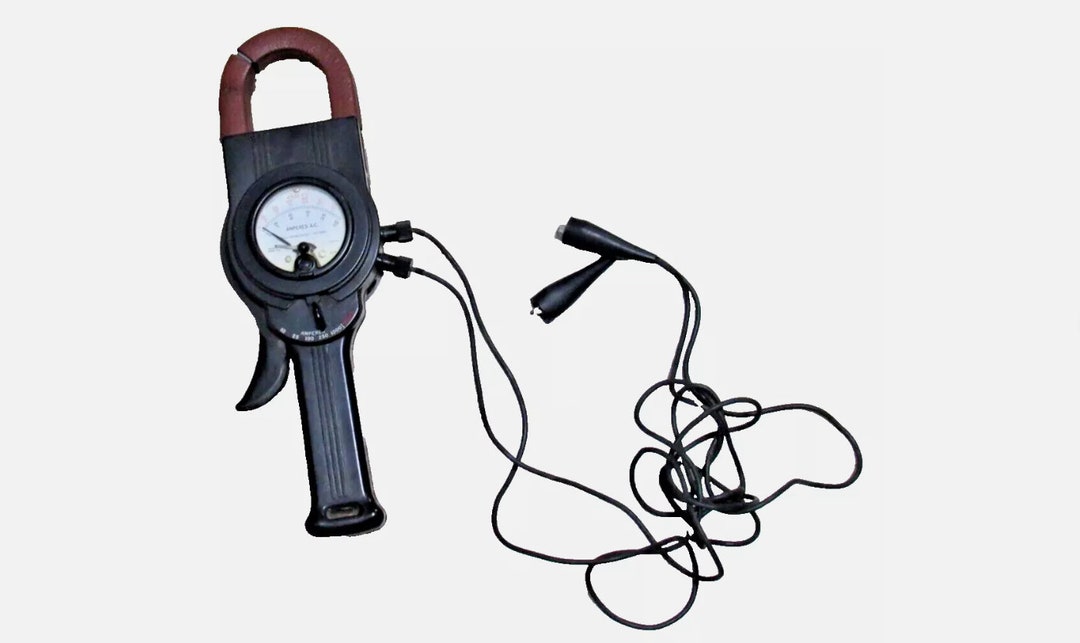 Vintage Weston Model #633 Clamp on A.C. Ammeter With 2 Cables (marked ...