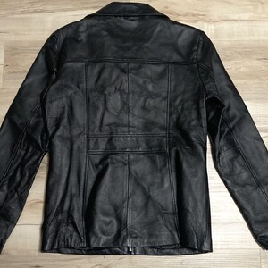 Real Work Wear Leather Coat Vintage Womens Size LARGE Black Leather ...