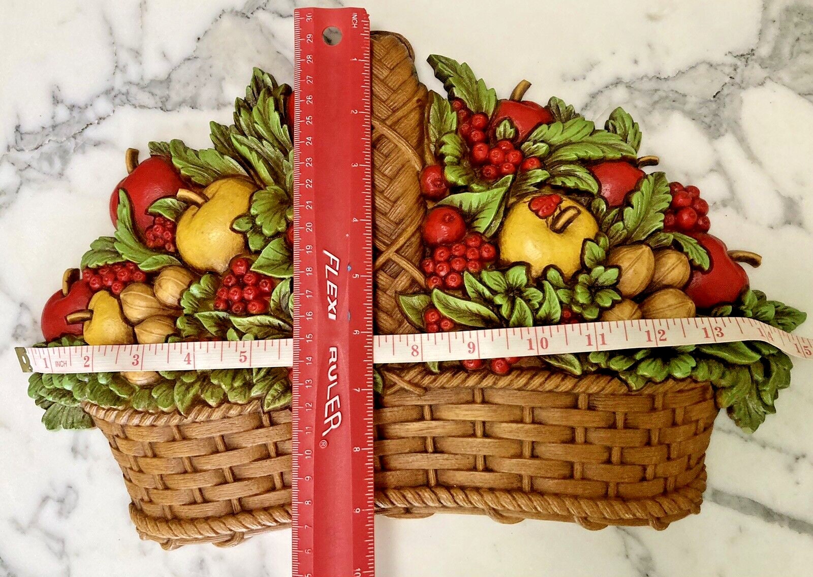 HOMCO Wall Art, Retro Chic Décor Colorful Basket of Fruit Wall Art 3-D ...