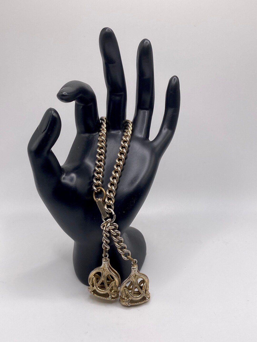 Vintage Men's Watch Chain, 1950s 1960s NAPIER Double Antique Style ...