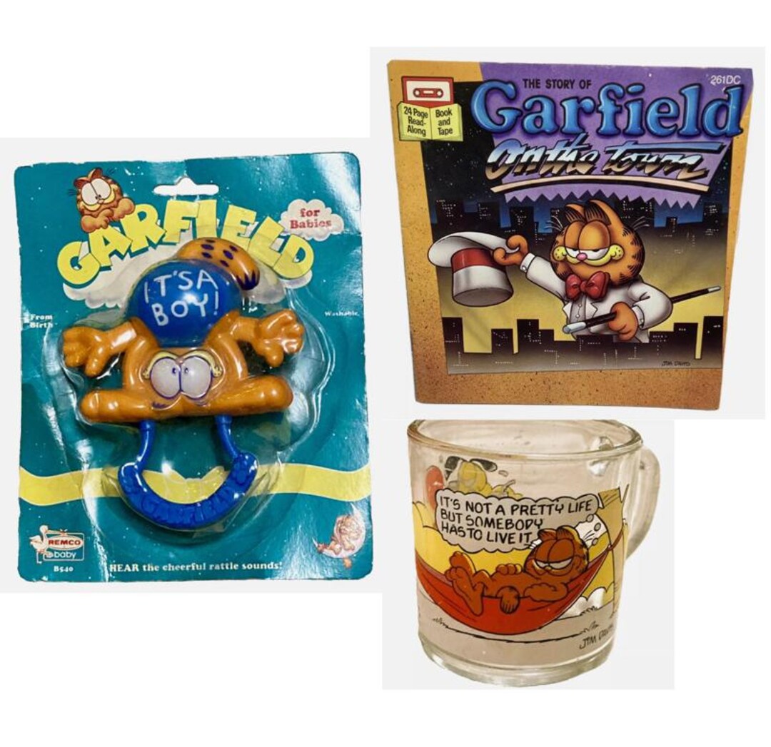 GARFIELD Vintage Lot of 3 Items 1978 Coffee Mug mcdonald's, 1991 It's a ...