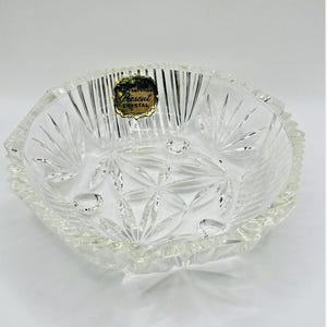 Hazel Ware Prescut Crystal Bowl Early American Collectible Fine Dining ...