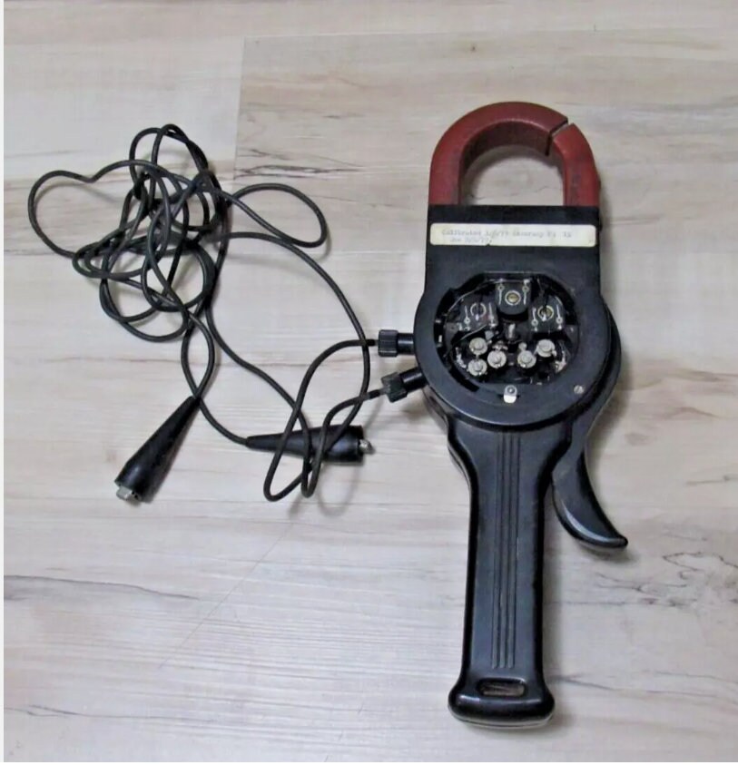 Vintage Weston Model #633 Clamp on A.C. Ammeter With 2 Cables (marked ...