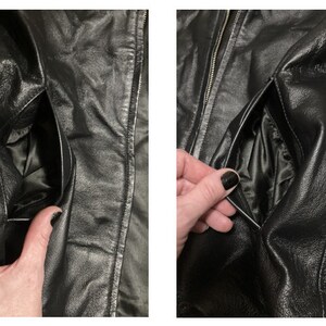 Real Work Wear Leather Coat Vintage Womens Size LARGE Black Leather ...