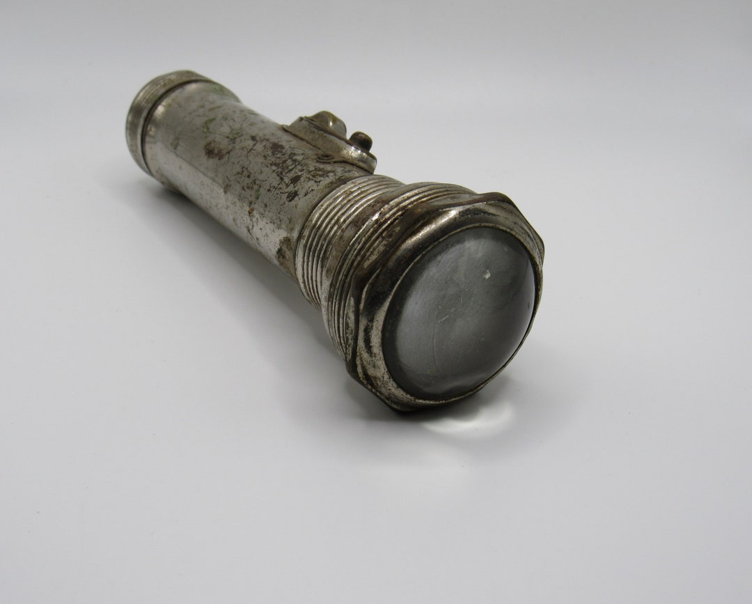 Antique Marble Eye Hand Torch 5” Flashlight - Silver Color Metal Light ...