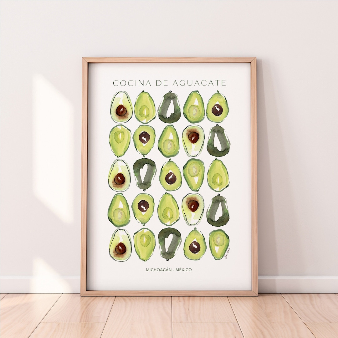 Watercolor Avocado Art Print: Mexican Kitchen Decor - Etsy