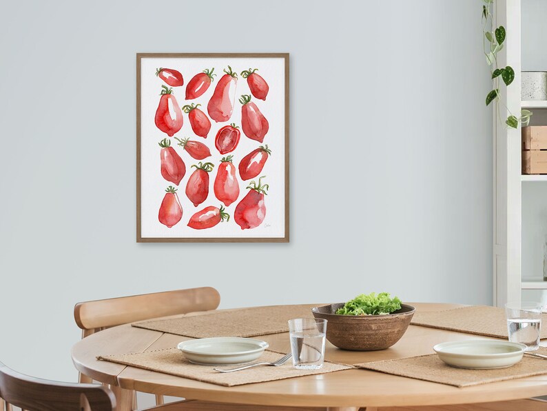 Tomato Art Print Italian Kitchen Prints Rustic Kitchen - Etsy