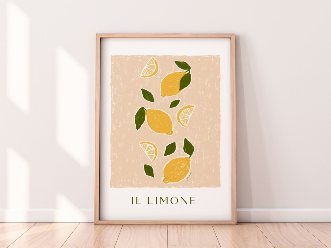 Il Limone Italian Lemon Art Print, Sorrento Italy Print, Italian ...