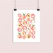 Peach Watercolor Kitchen Art Print: Summer Fruit Poster - Etsy