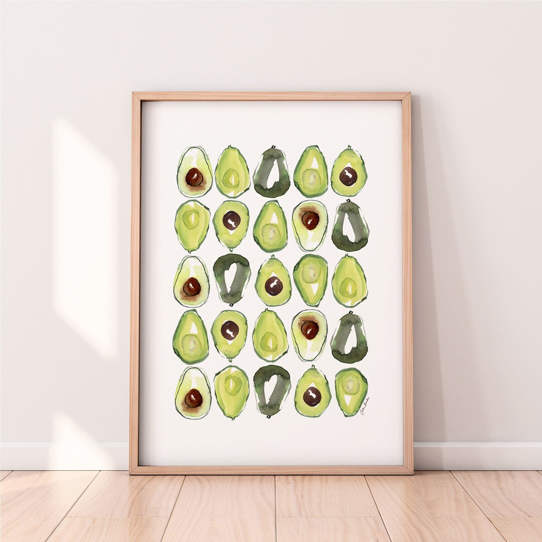 Watercolor Avocado Art Print: Mexican Kitchen Decor - Etsy