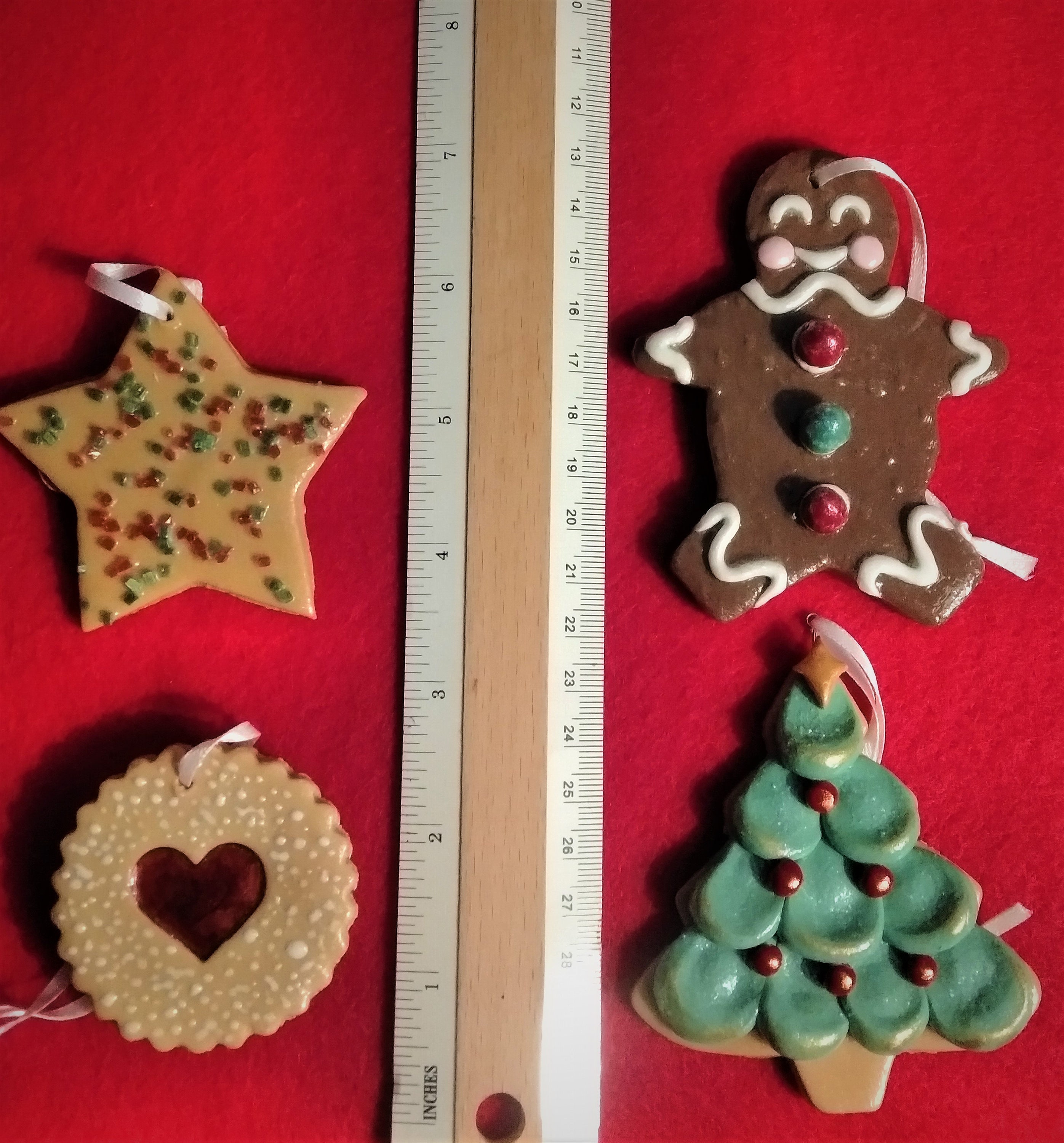 4-pack Christmas Cookie Ornaments - Etsy