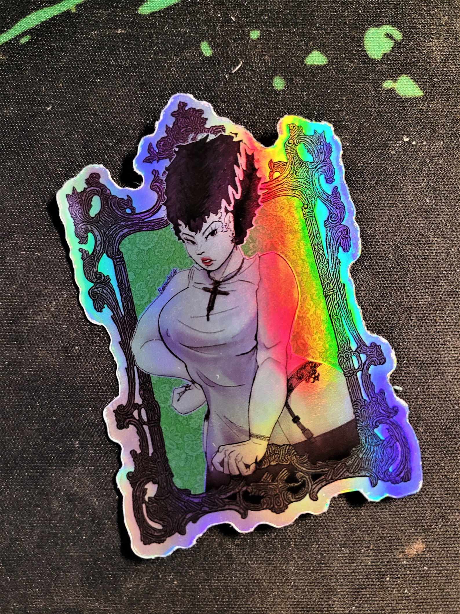 Frankenstein's Bride Pinup Sexy Holo Vinyl Sticker - Etsy