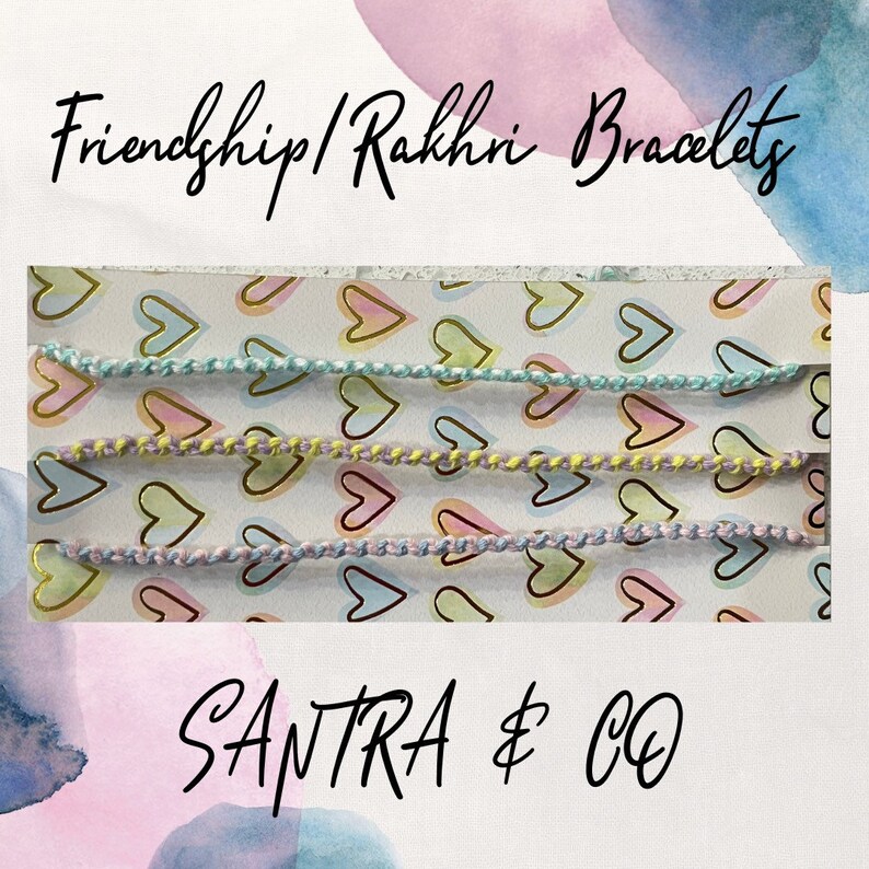 3 Pack Pastel Friendship Bracelets | Rakhri Bracelets | Bracelets ...