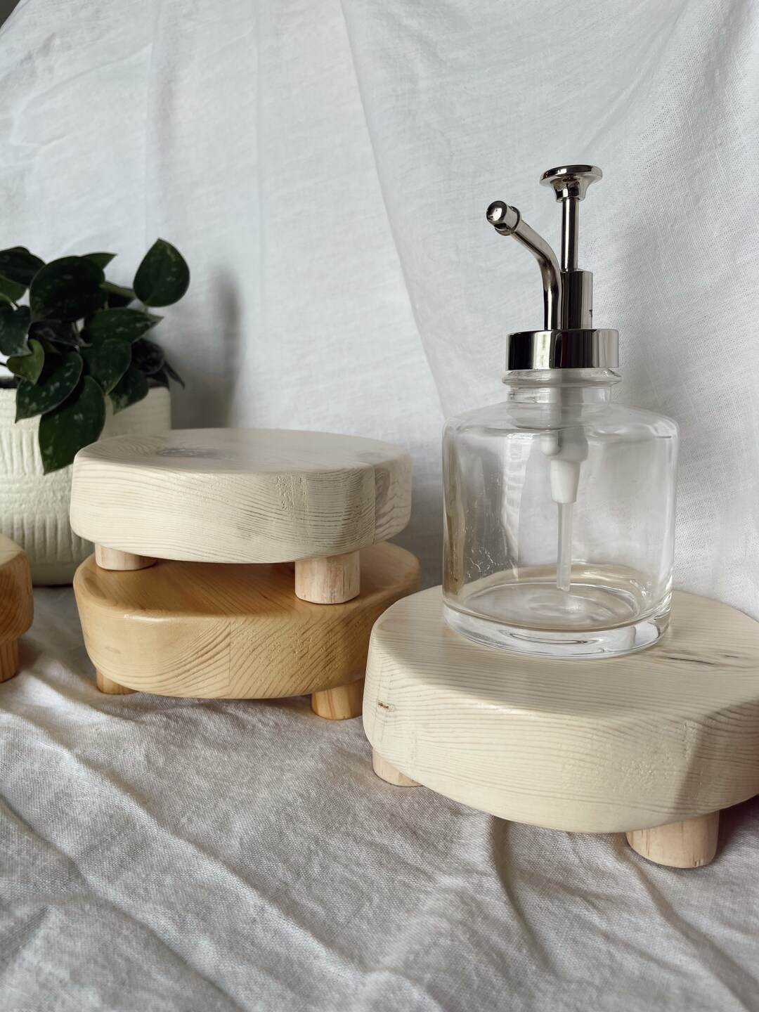 Chunky Round Wood Riser Round Soap Riser Mini Wood Stool - Etsy
