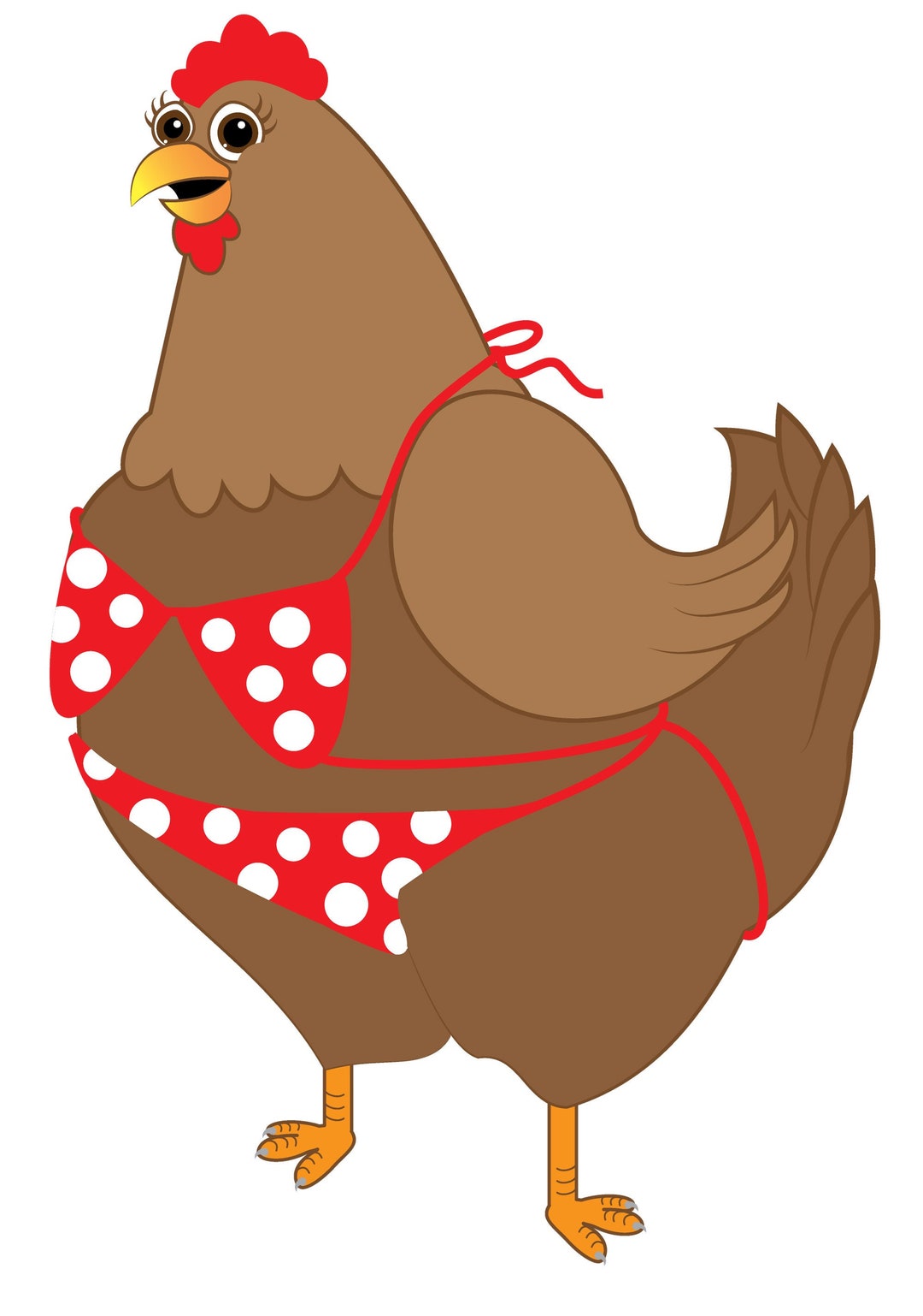 Chikini Chickens in Binkini, Chicken in Poka Dot Swimsuit, Animal in ...