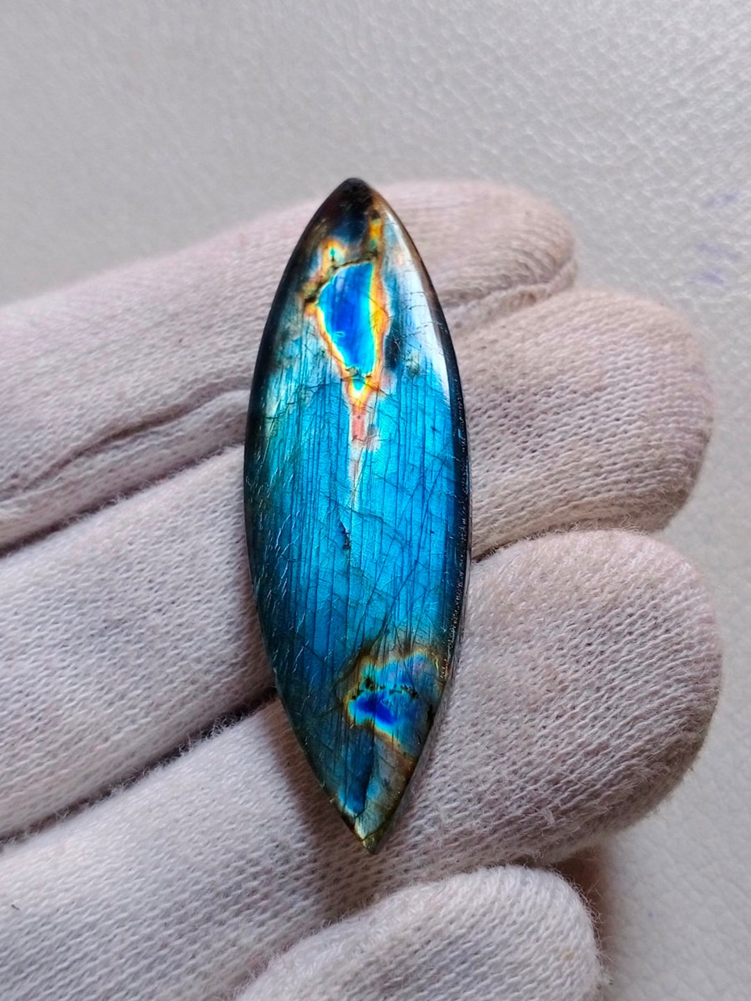 Aaatop Unique Rare Blue Flashy Labradorite Cabochon Pendant Jewelry ...