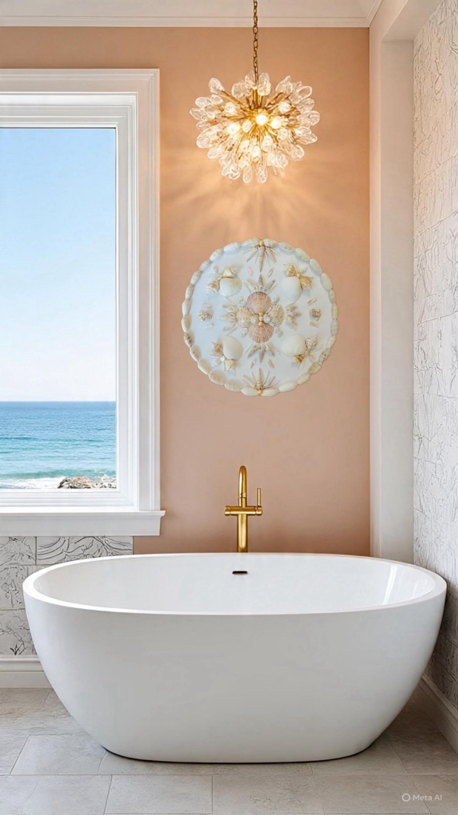 Shell and Pearl Beaded Gemstone Wood Circle Wall Art Panel 12.5” - Etsy
