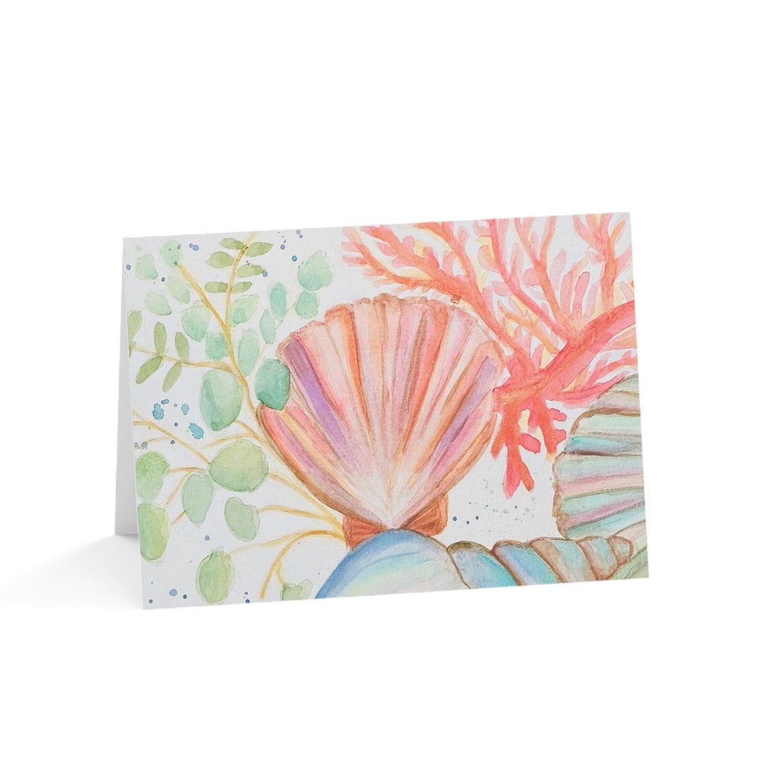 Seashell Greeting Cards, Coastal Greeting Cards, Beachy Greeting Cards ...