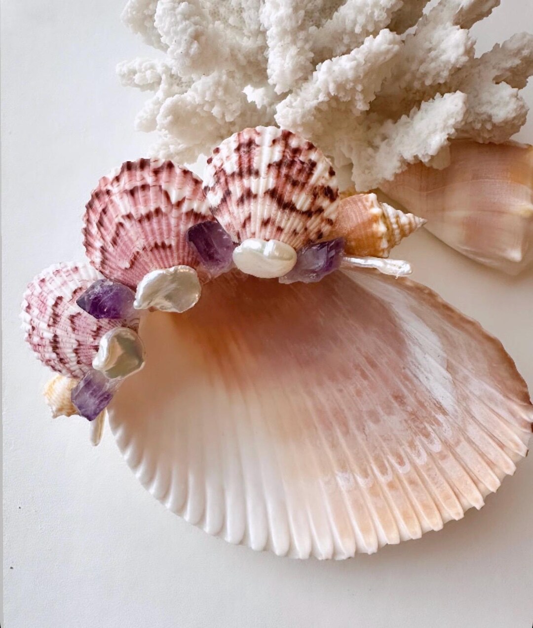Sanibel Seashells Trinket Dish, Shell Jewelry Holder Dish, Natural ...