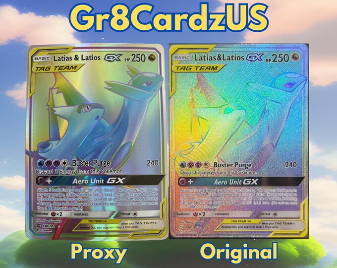 Latias & Latois GX - Tag Team Pokemon - Pokemon Team up 190/181 Rainbow ...