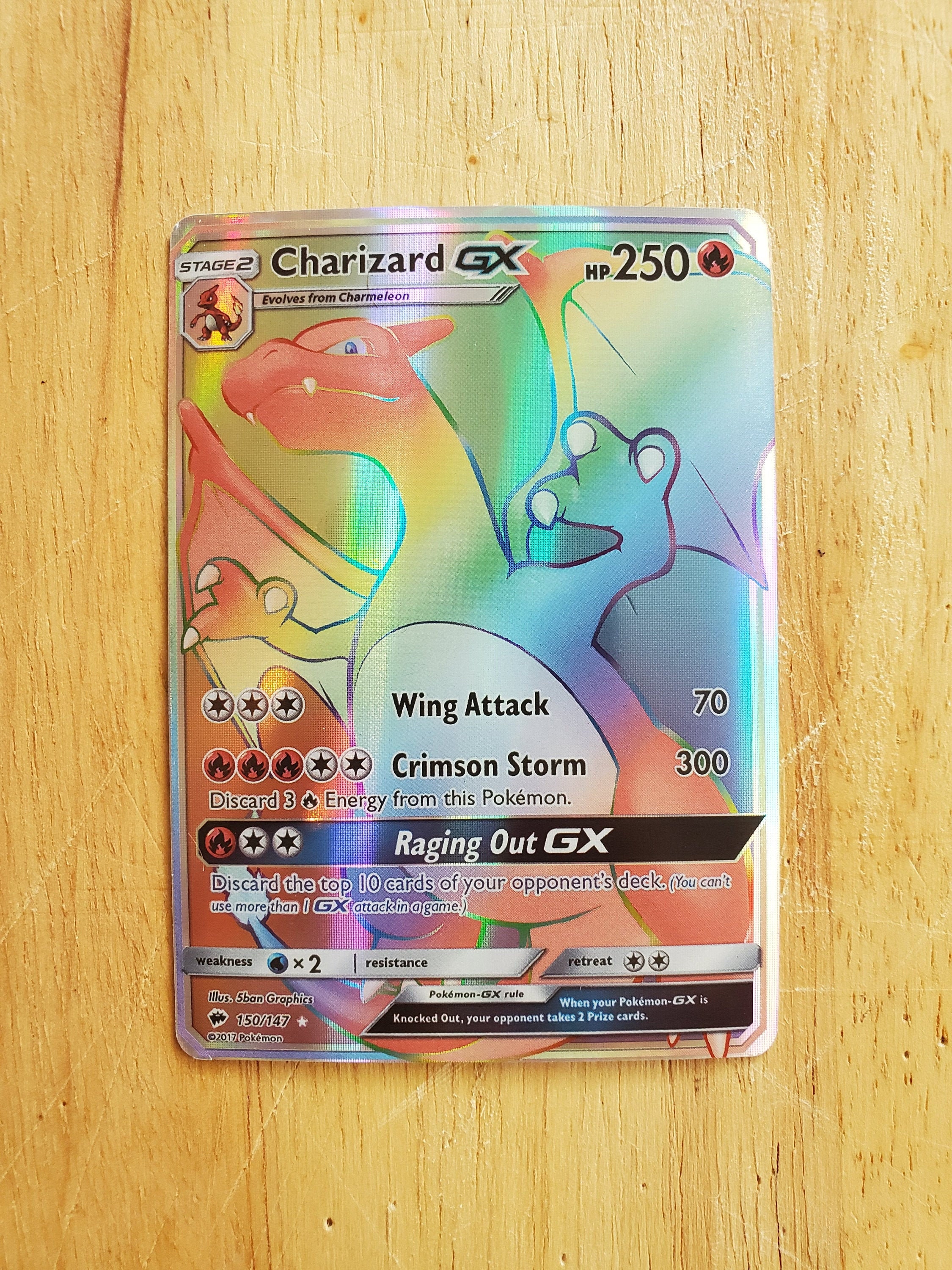 Rainbow Charizard GX Custom Made Pokemon Card Etsy Rainbow Charizard GX Custom Made Pokemon Card Etsy