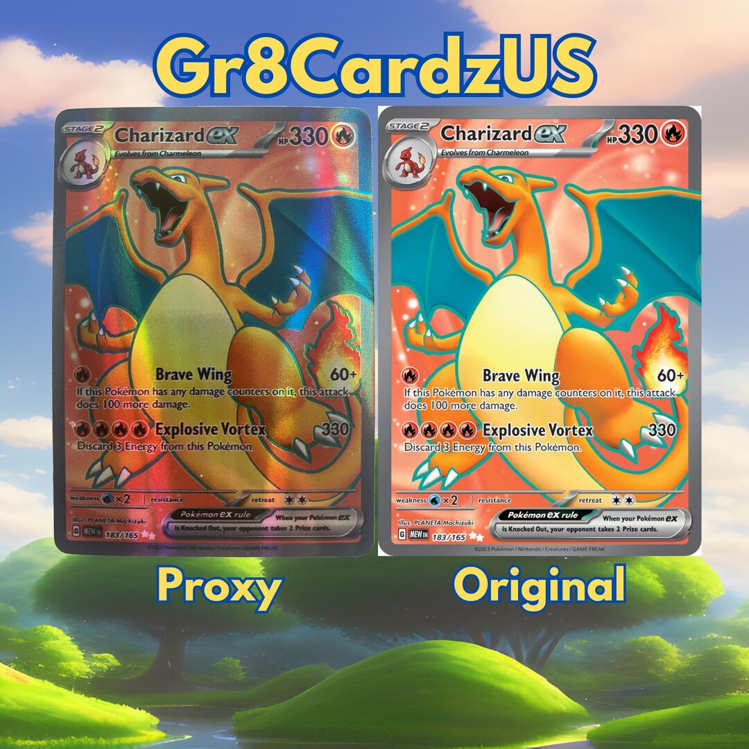 Charizard EX Full Art Pokemon Scarlet & Violet 183/165 Ultra Rare Proxy ...