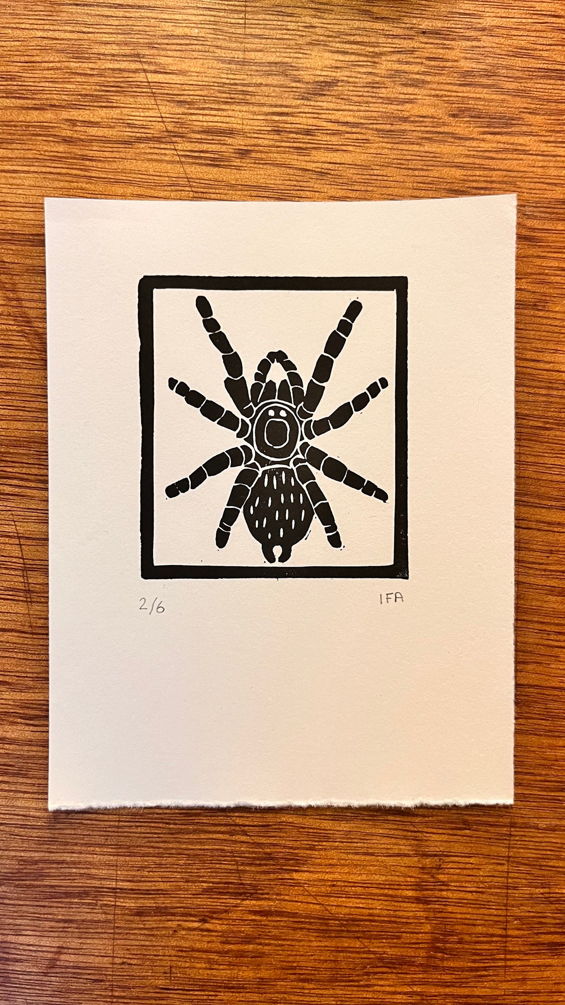 Mini Spider /tarantula Lino Cut Print - Original Handprinted on A6 - Etsy