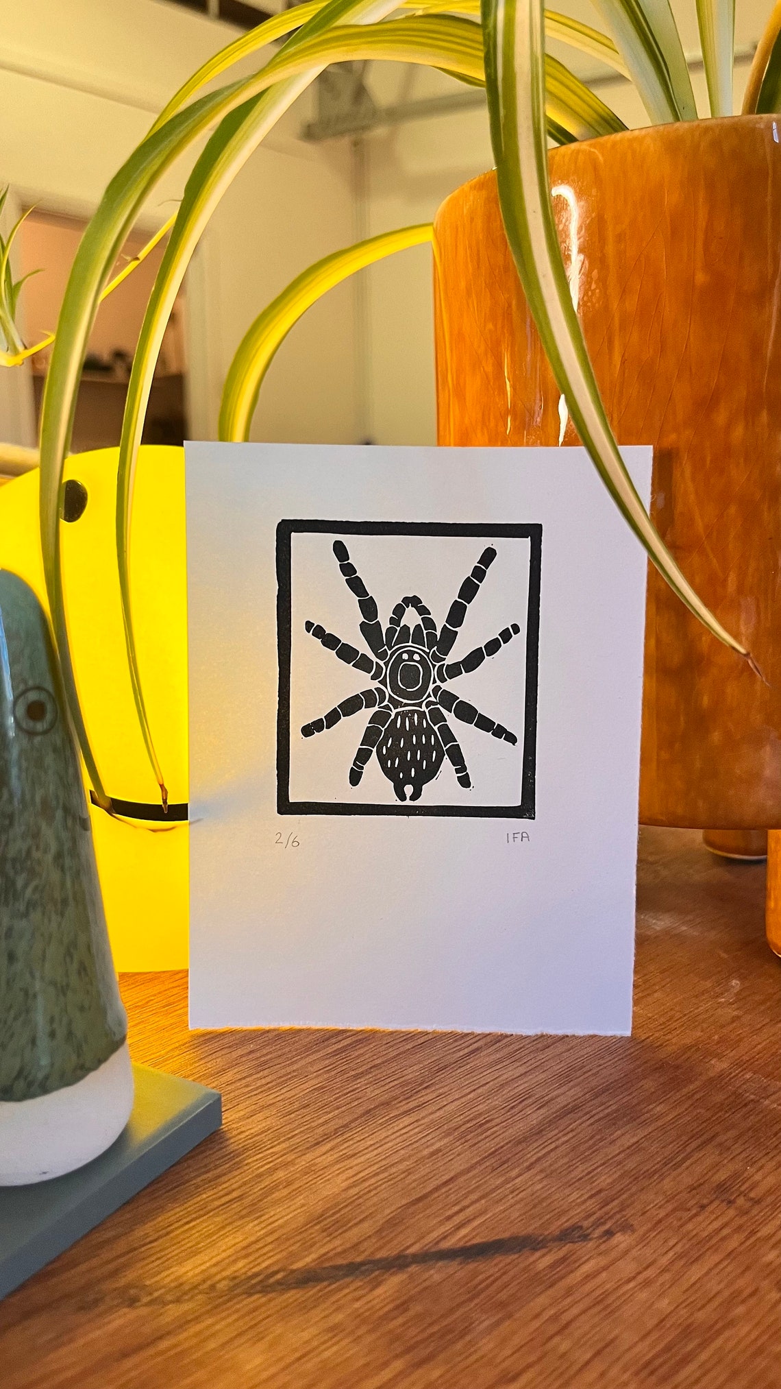 Mini Spider /tarantula Lino Cut Print - Original Handprinted on A6 - Etsy