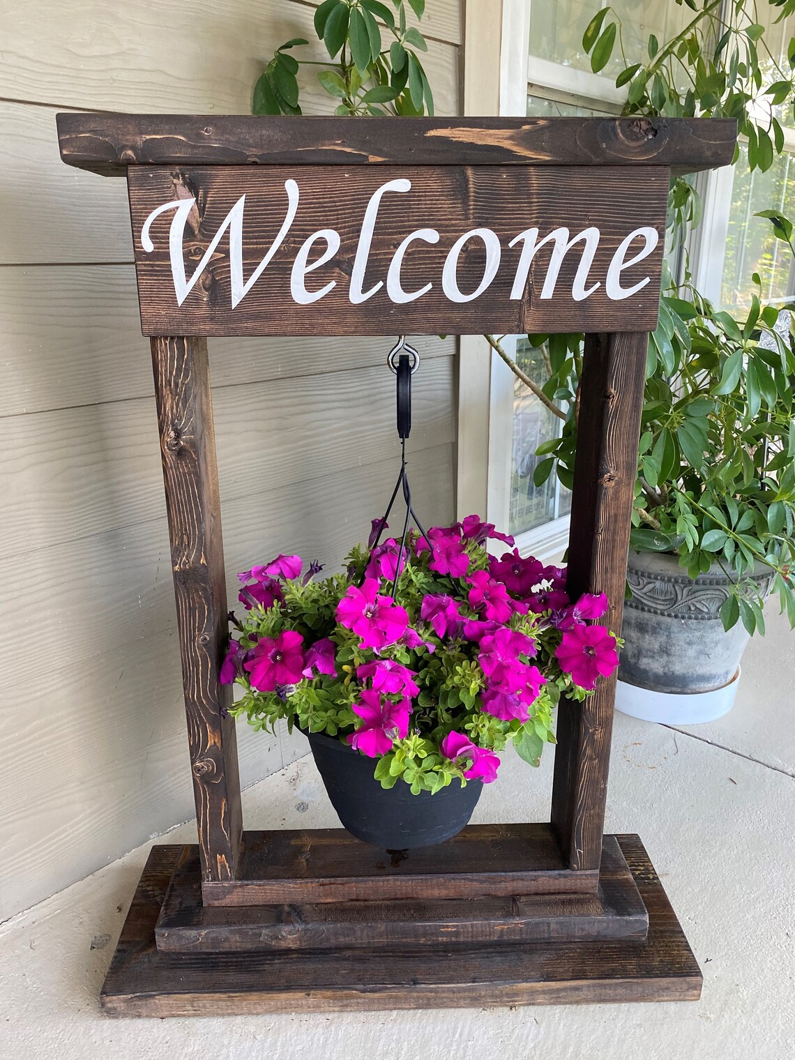 Welcome Hanging Flower Stand - Etsy