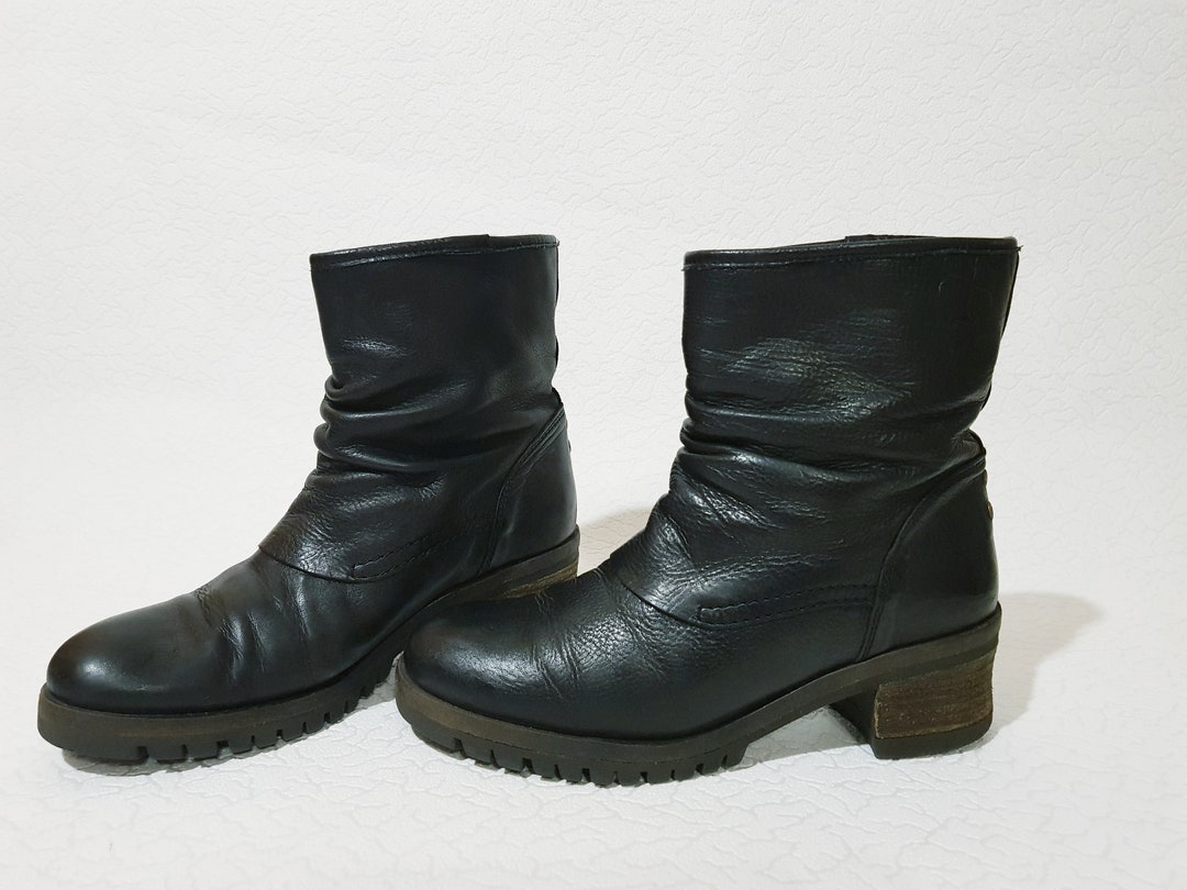 Goldmud Vintage Retro Style Boots Low Leather Boots Design Luxury ...