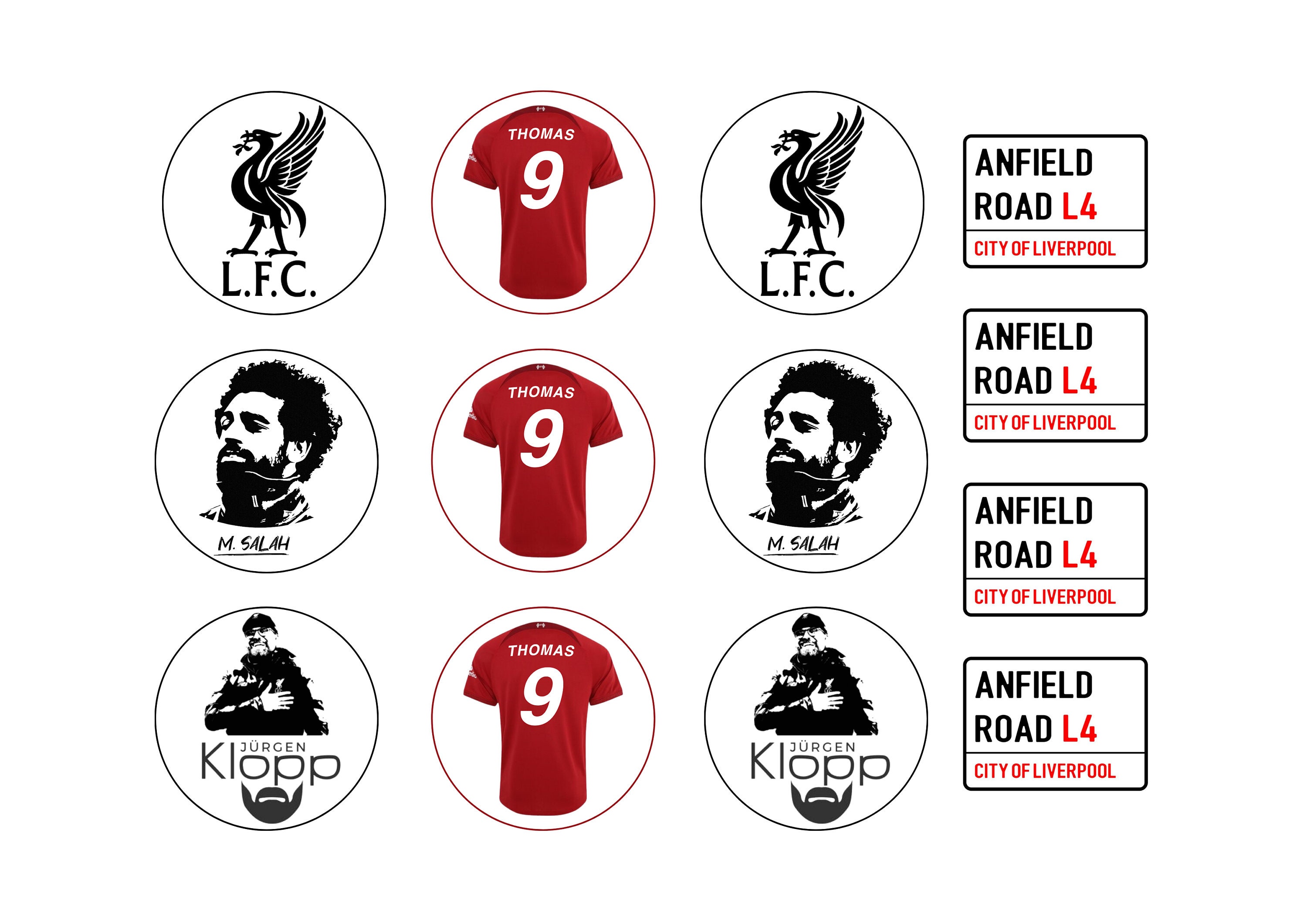 Liverpool FC Cupcake Topper Pre Cut LFC Personalised Toppers - Etsy UK
