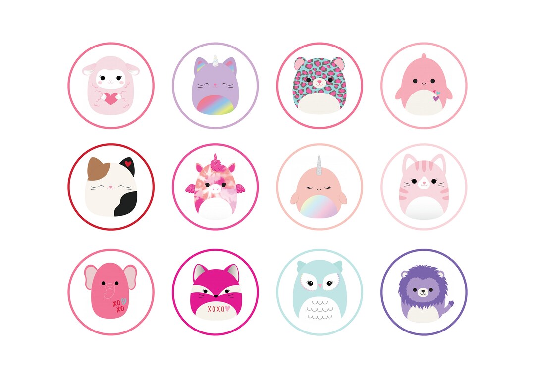 Squishmallow Cupcake Toppers 24 Edible Childrens Toppers - Etsy