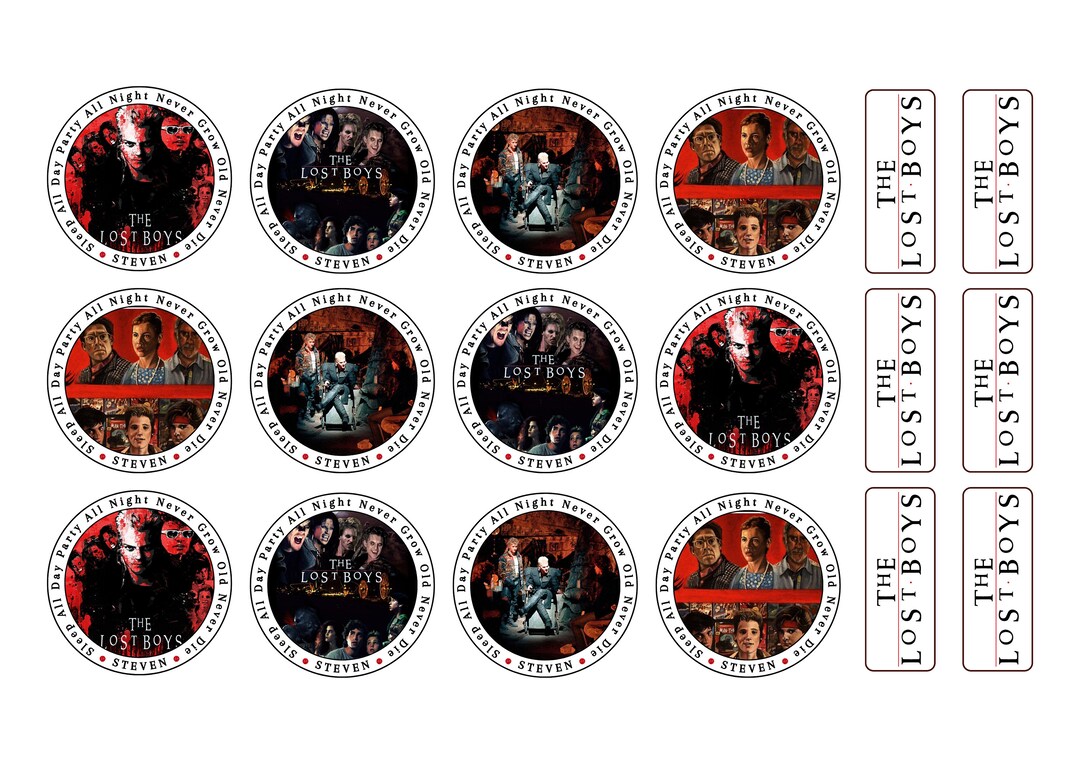 The Lost Boys Movie Cupcake Topper Pre Cut Personalise Name - Etsy