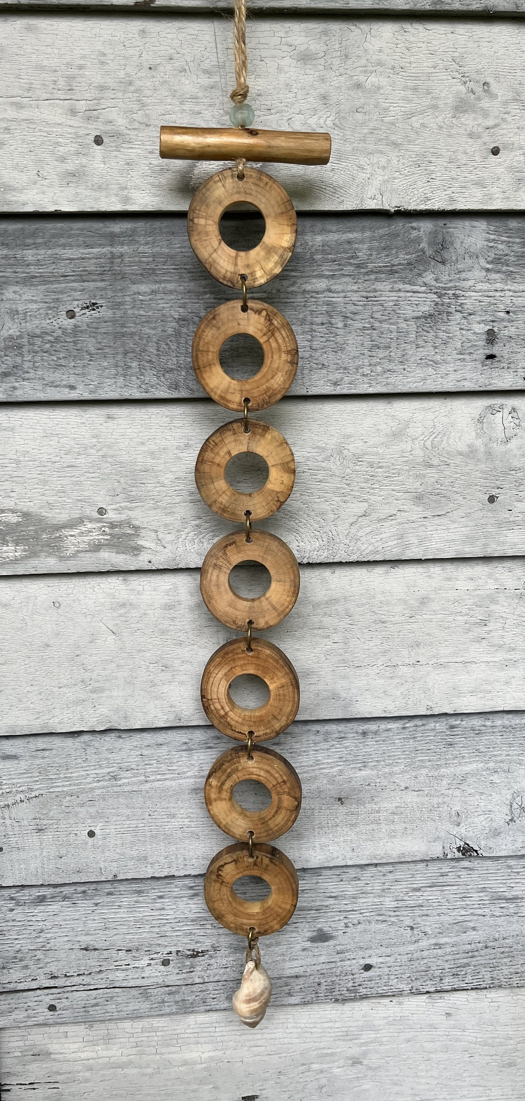 PNW Driftwood Wind Spinner With Seashell - Etsy