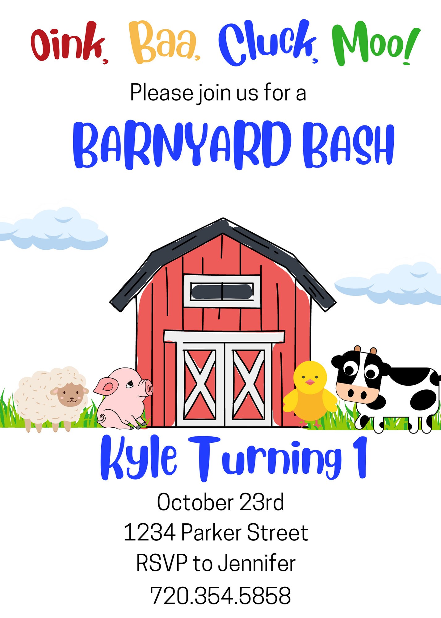 Printable | Barnyard Bash Invitation | Party | Editable | Instant ...
