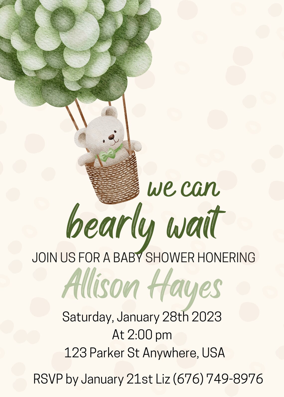 Printable We Can Bearly Wait Shower Invitation Party Editable Instant ...