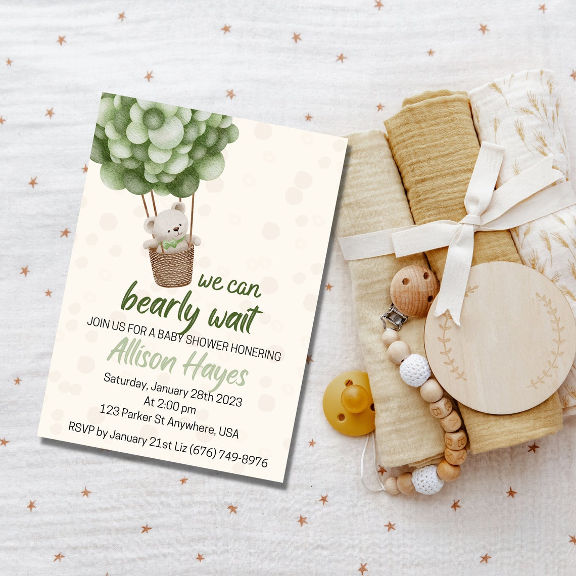 Printable | We Can Bearly Wait Shower Invitation | Party | Editable ...