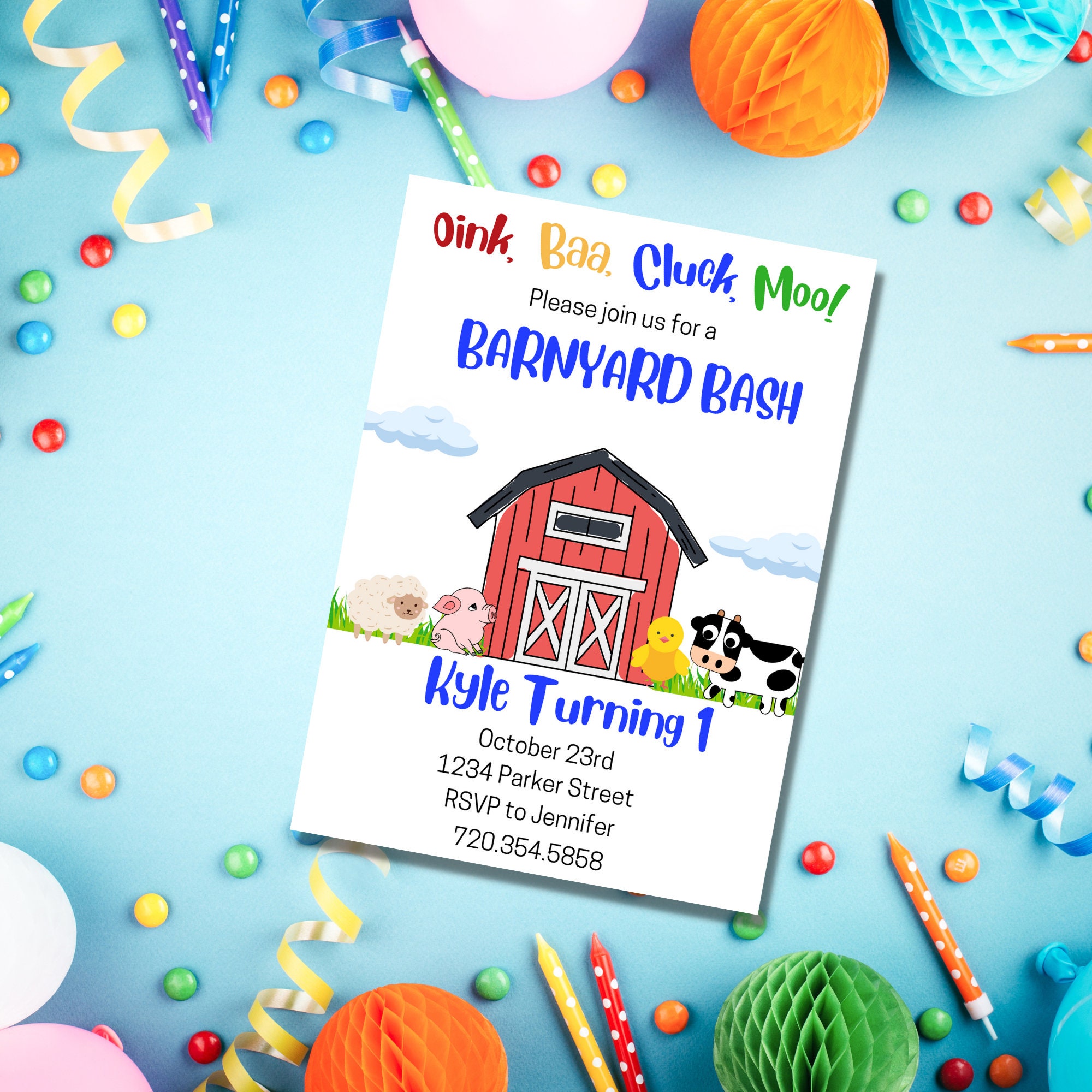 Printable | Barnyard Bash Invitation | Party | Editable | Instant Download | Canva | Invitation ...