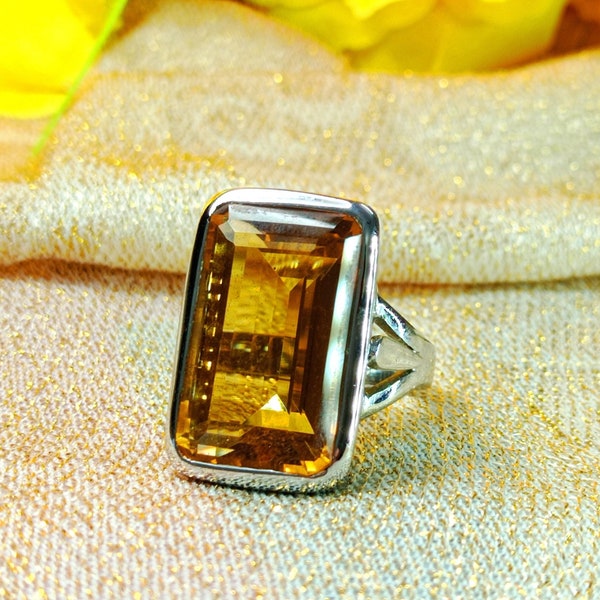 Large Citrine Ring - Etsy