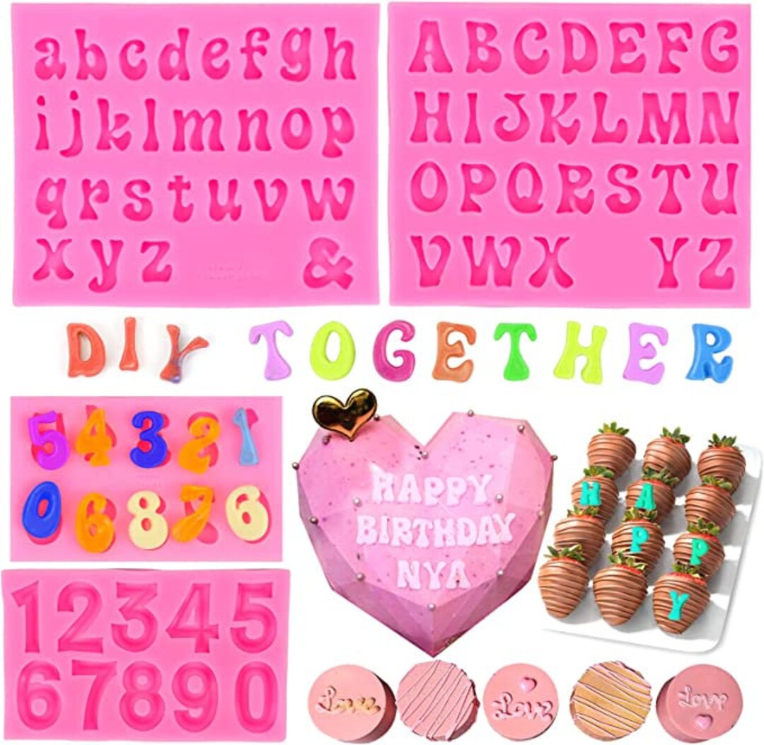 Uppercase Lowercase Number ABC Letter Silicone Mold - Etsy