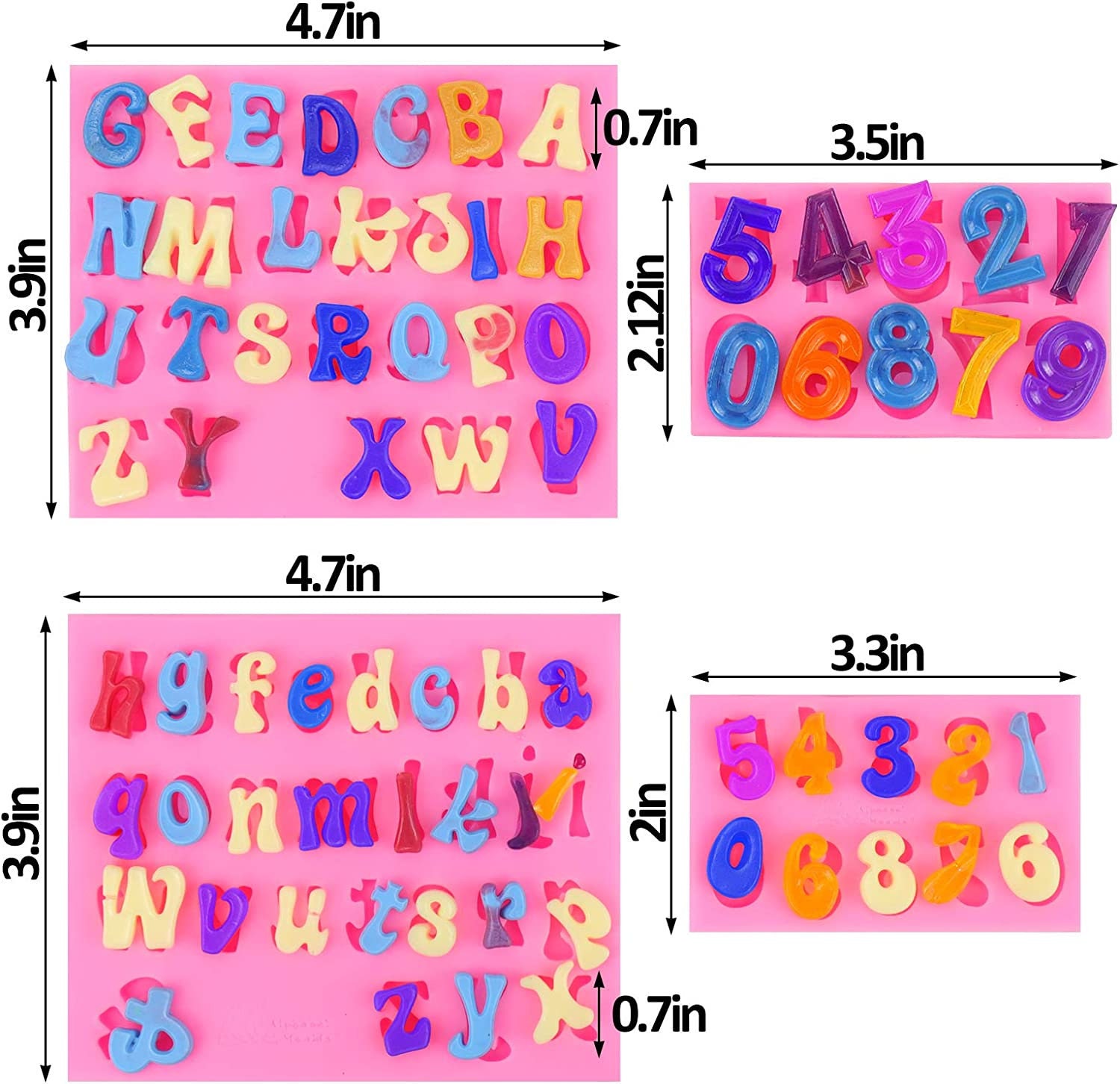 Uppercase Lowercase Number ABC Letter Silicone Mold - Etsy