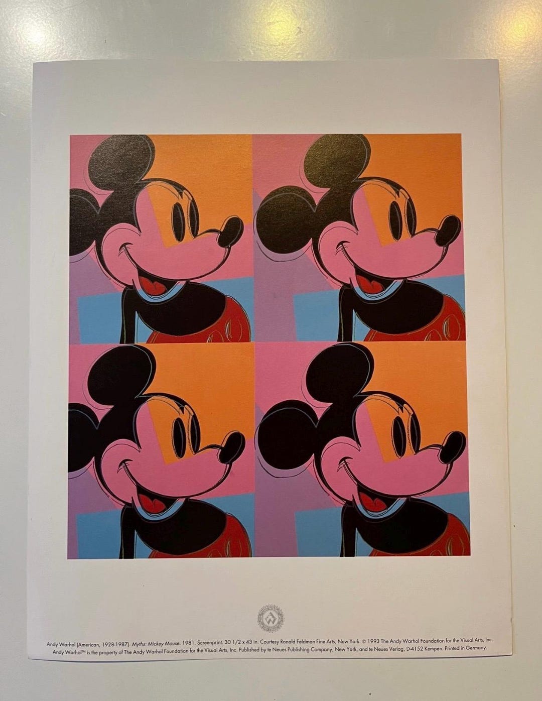 Popart Lithographie Andy Warhol Mickey Mouse 1993 Limitiert Selten - Etsy