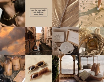 100 PCS Brown Aesthetic Collage Wall Kit Brown Beige | Etsy