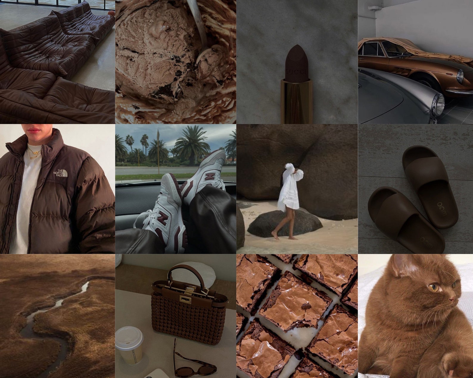 100 PCS Brown Aesthetic Collage Wall Kit Brown Beige Photos DIGITAL - Etsy